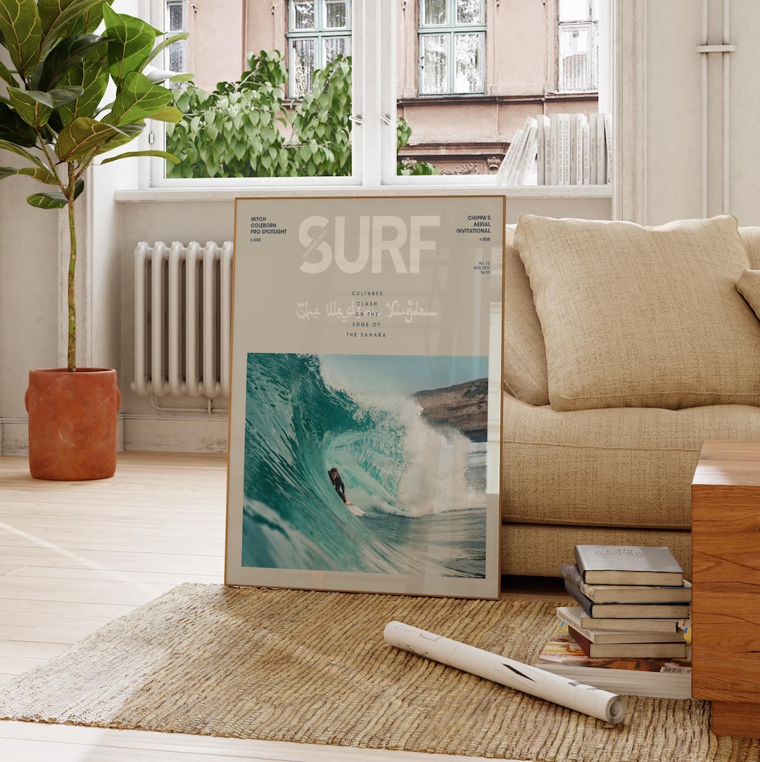 Surf Poster, Surf Magazine Print, Coastal Aesthetic Wall Art Preppy ...