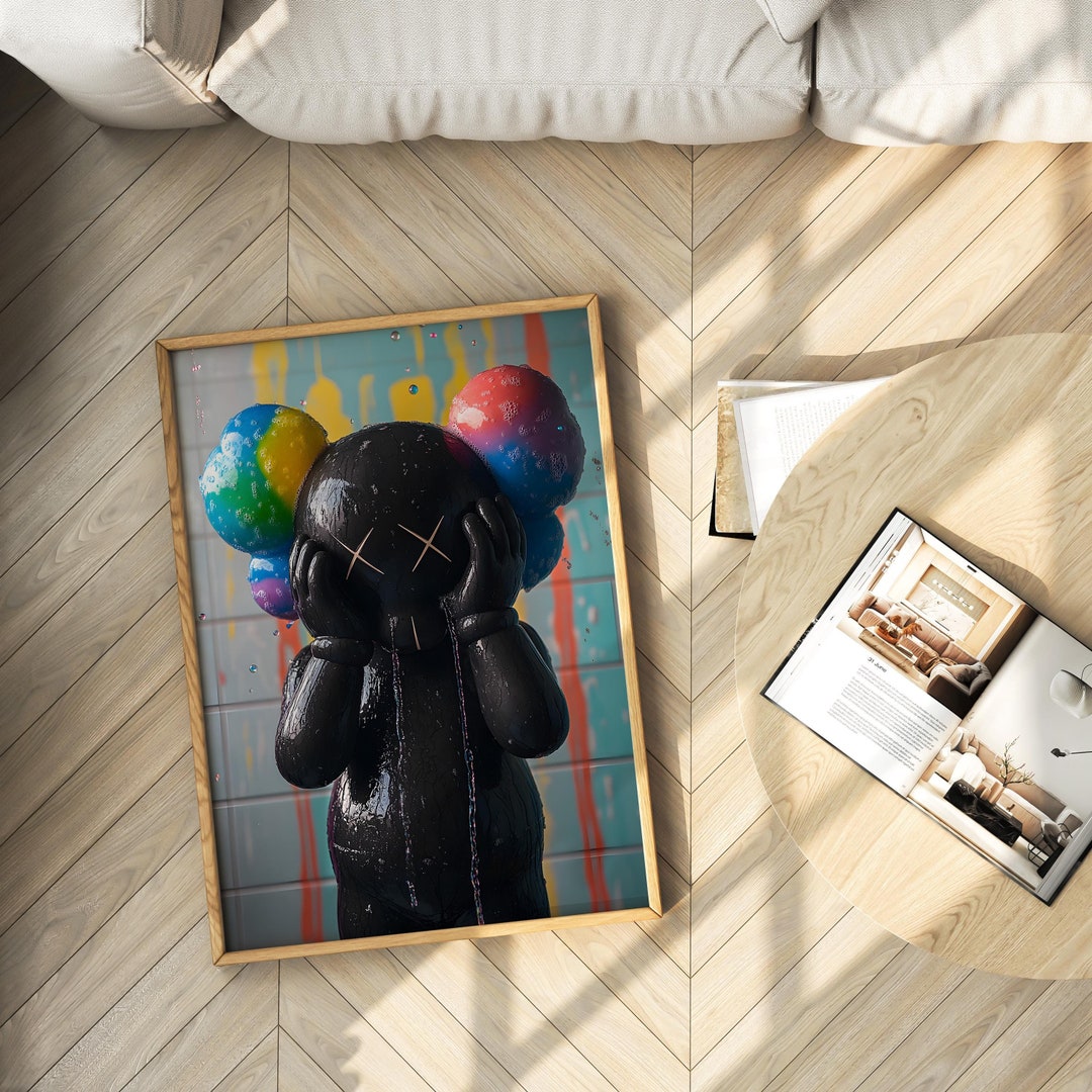 Physical KAWS in Shower Poster, Kaws Print, Bathroom Wall Art Bathroom ...