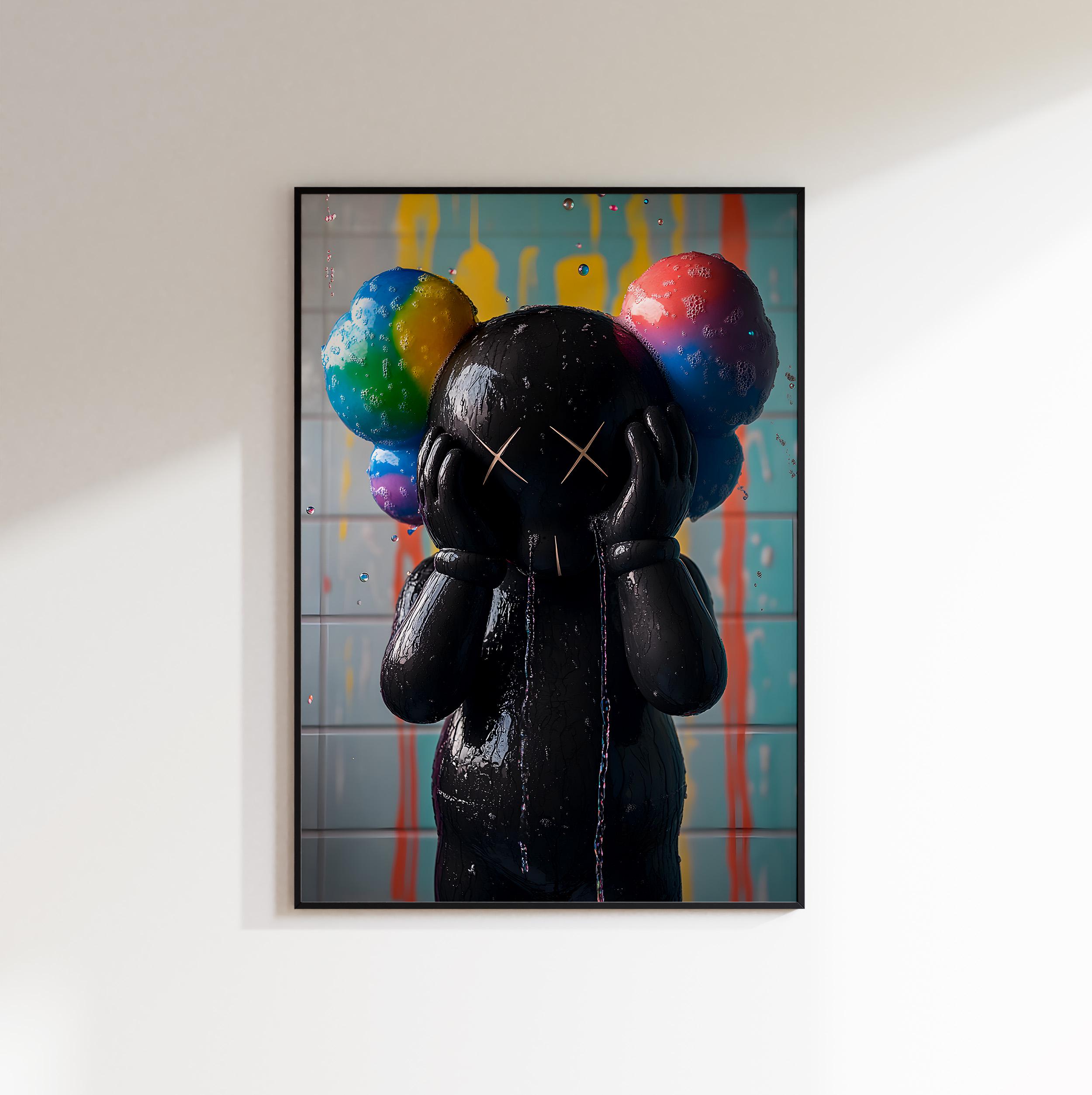 Physical KAWS in Shower Poster, Kaws Print, Bathroom Wall Art Bathroom ...