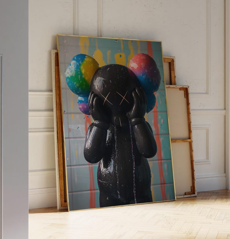 Physical KAWS in Shower Poster, Kaws Print, Bathroom Wall Art Bathroom ...