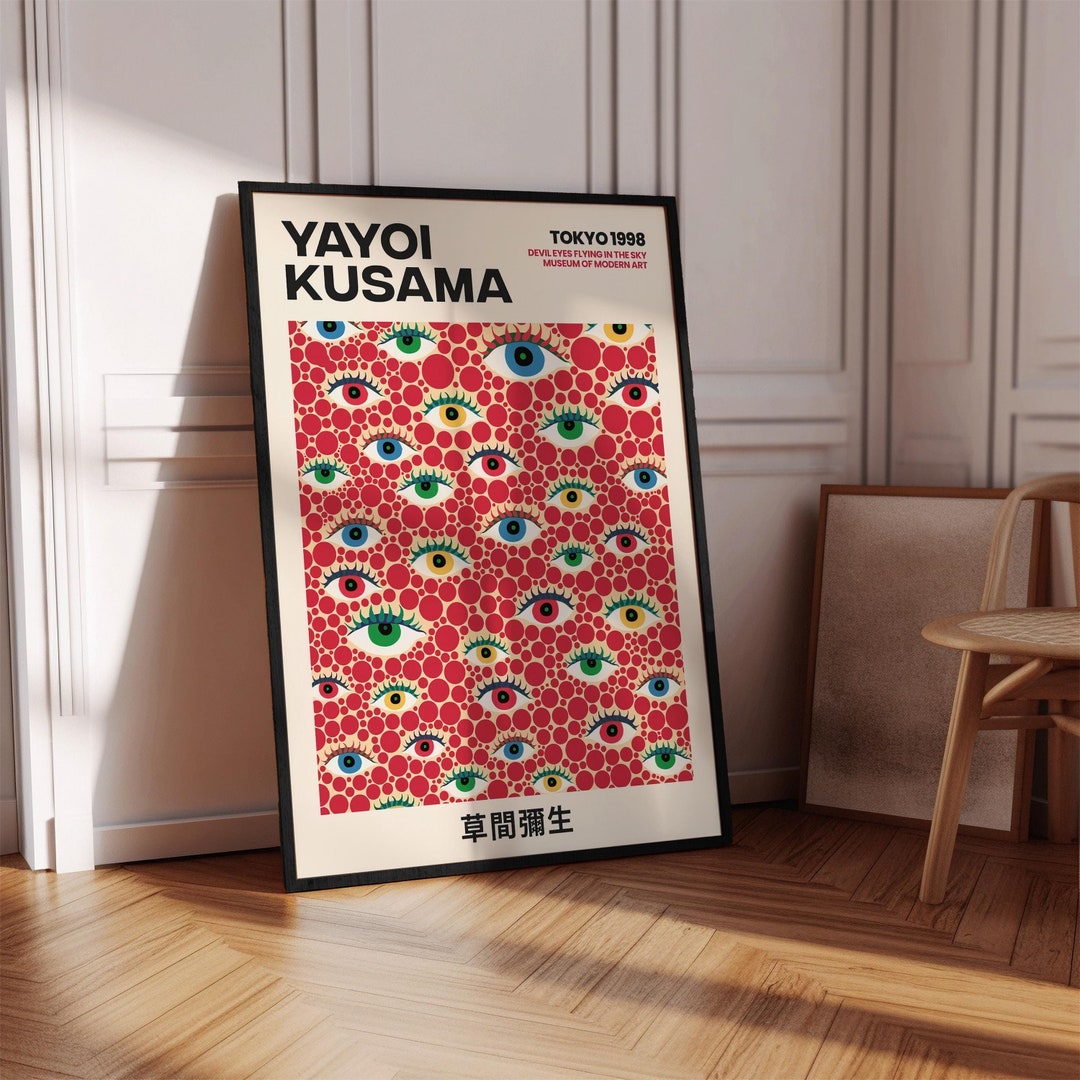 Yayoi Kusama Poster, Yayoi Kusama, Wave Print, Japandi Wall Art, Yayoi ...