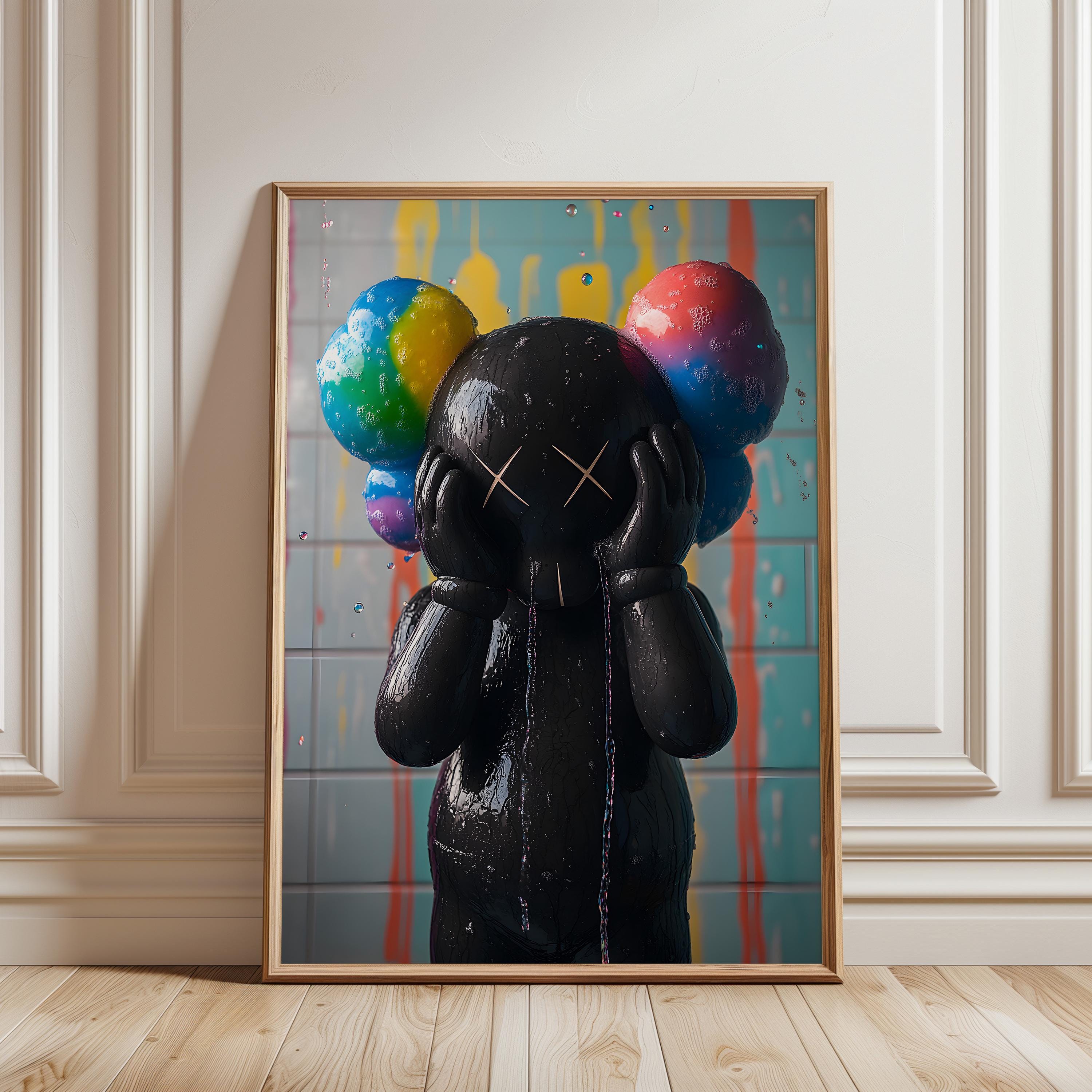 Physical KAWS in Shower Poster, Kaws Print, Bathroom Wall Art Bathroom ...