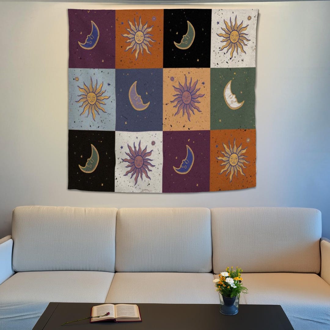 Sun and Moon Tapestry, Bohemian Home Decor, Housewarming Gift, Sun and ...