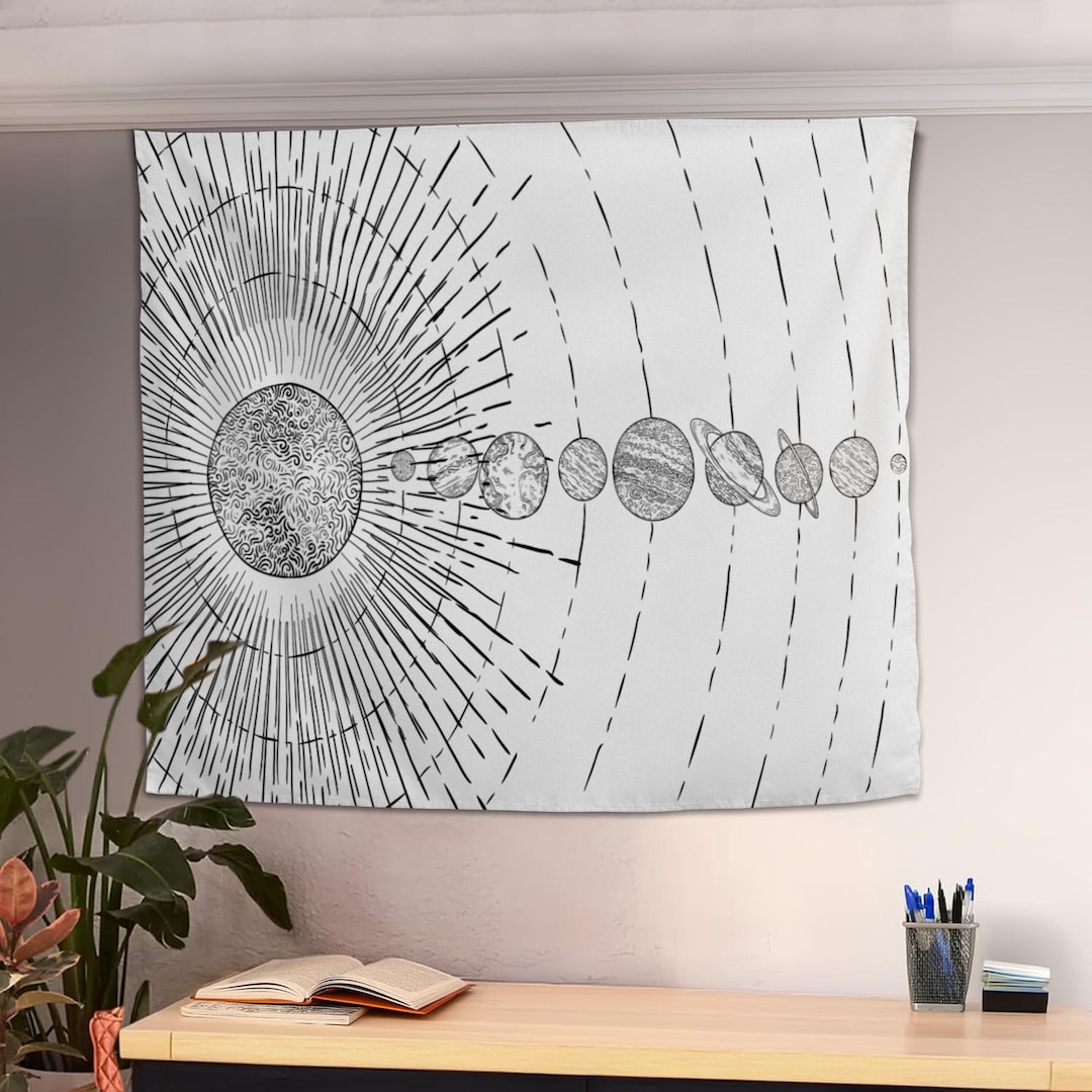 Solar System Tapestry, Space Decor, Planets Tapestry, Galaxy Universe ...