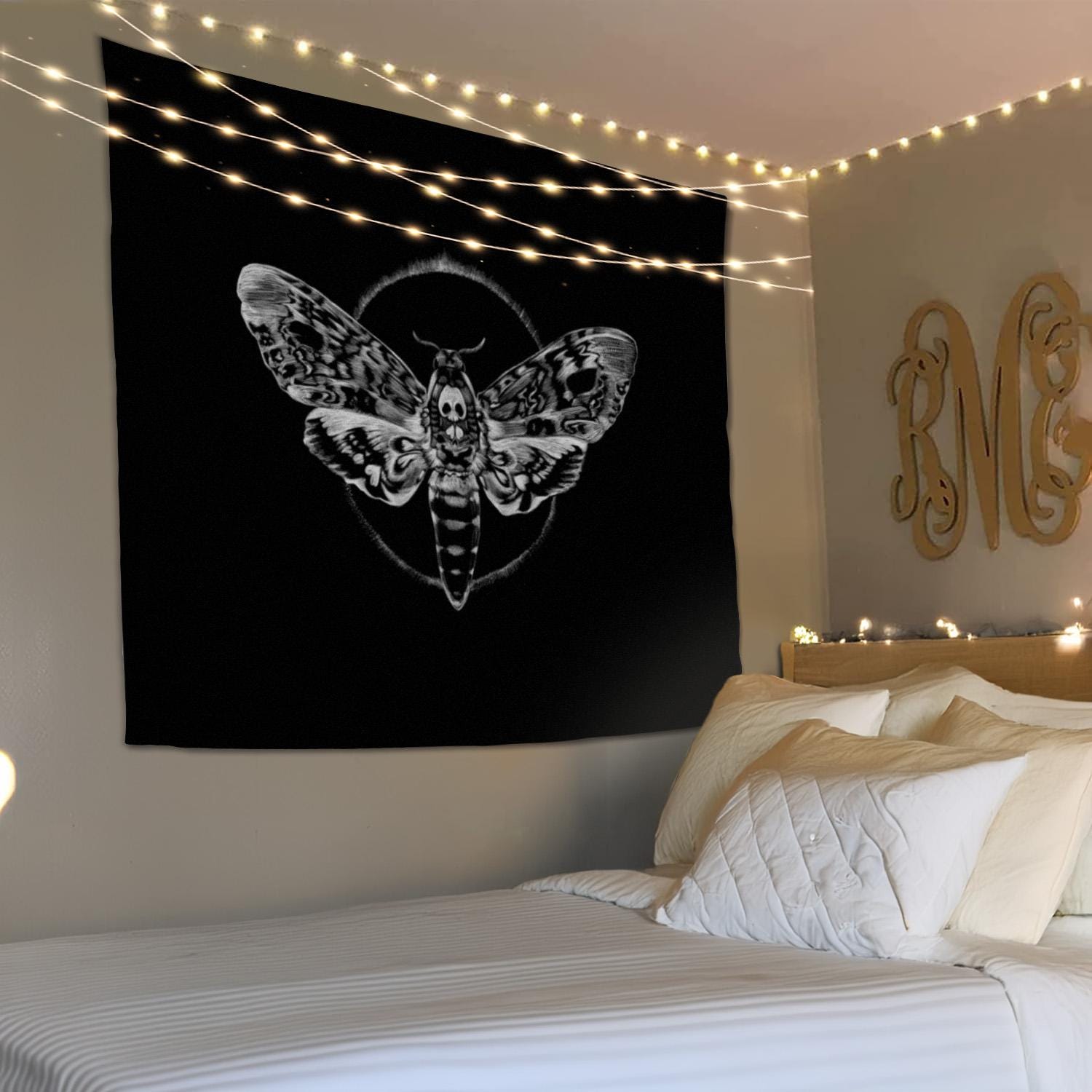 Moth Tapestry, Moth Aesthetic Decor, Insect Lover Gift, Goth Tapestry ...