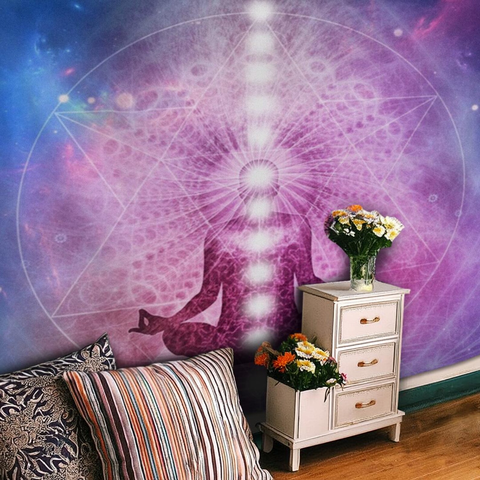 Yoga Tapestry, Meditation Wall Hanging, Yoga Studio Decor, Spiritual ...