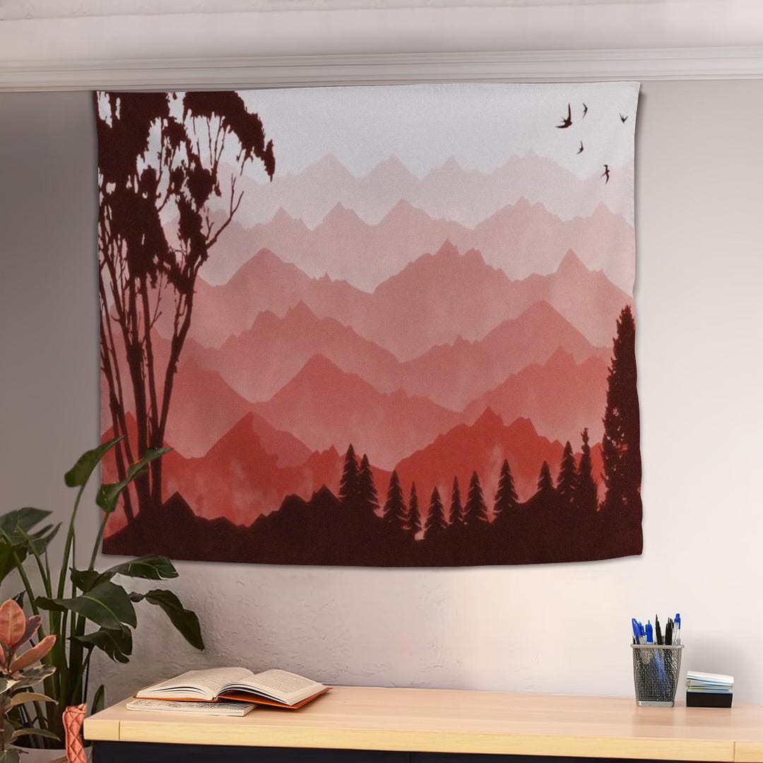 Mountain Wall Tapestry, Nature Wall Hanging, Landscape Wall Art ...