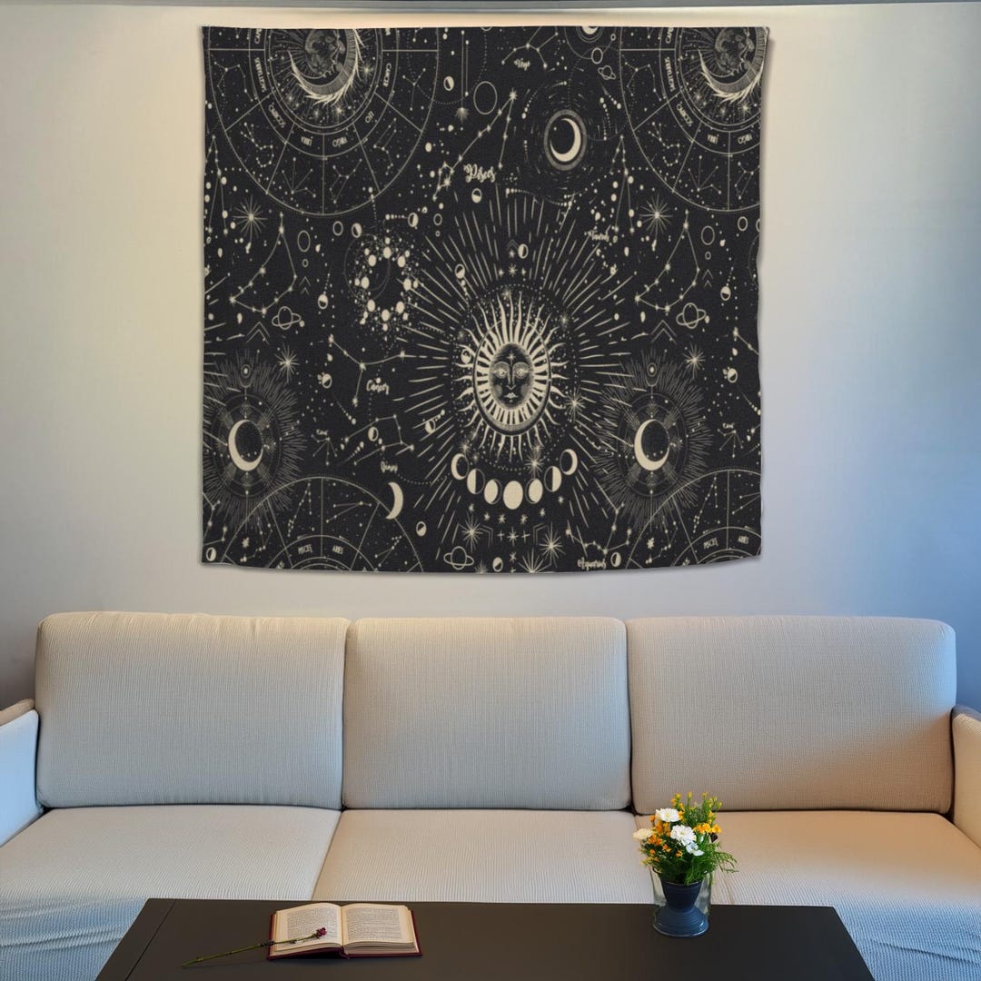 Zodiac Tapestry, Constellation Art, Astrology Tapestry, Astrology Decor ...