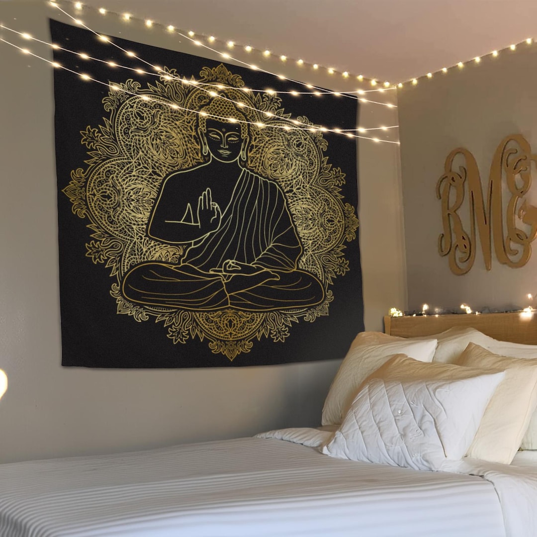 Buddha Mandala Tapestry, Buddha Room Decor, Meditation Tapestry, Zen ...