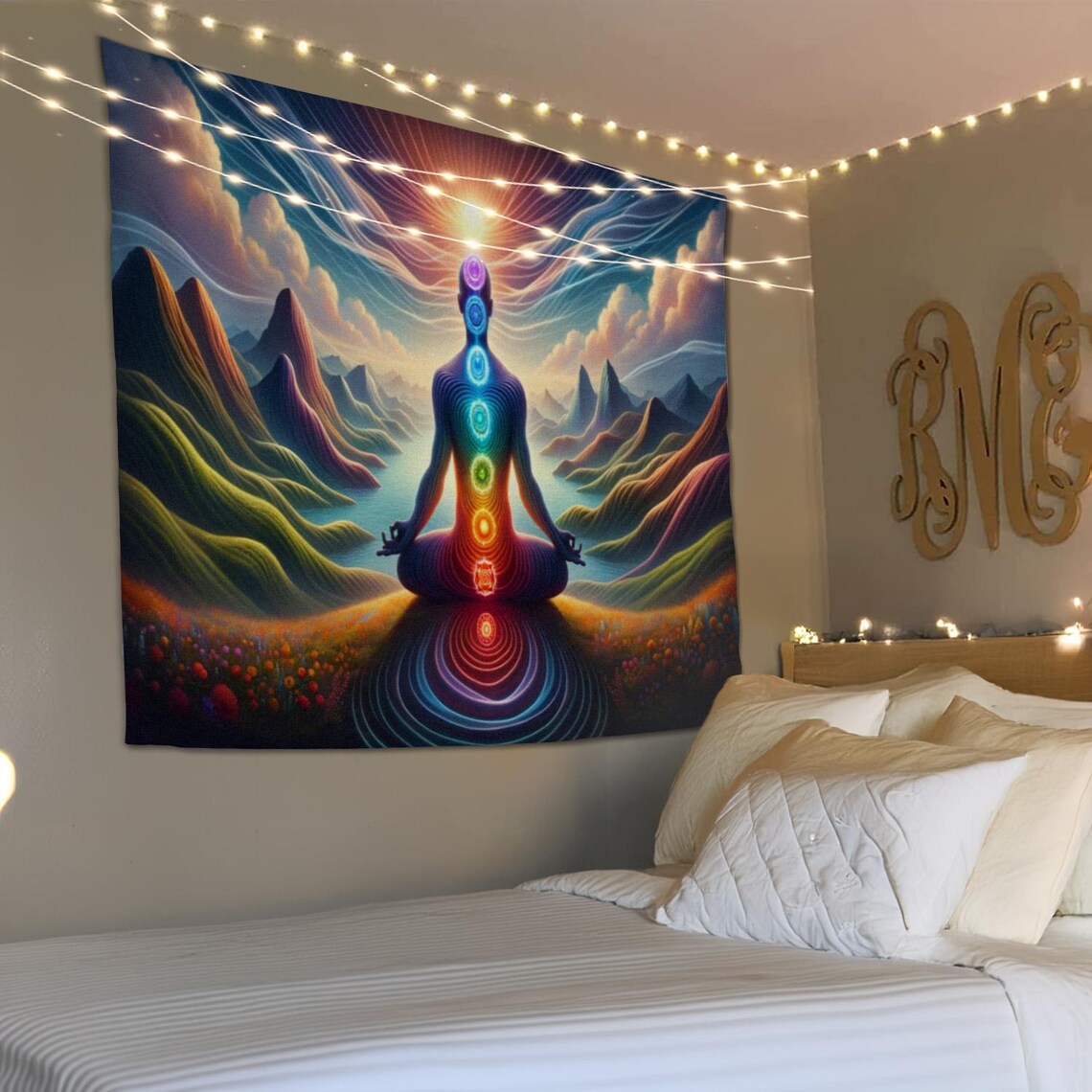 Meditation Tapestry, Spiritual Wall Art, Yoga Tapestry, Chakra Decor ...