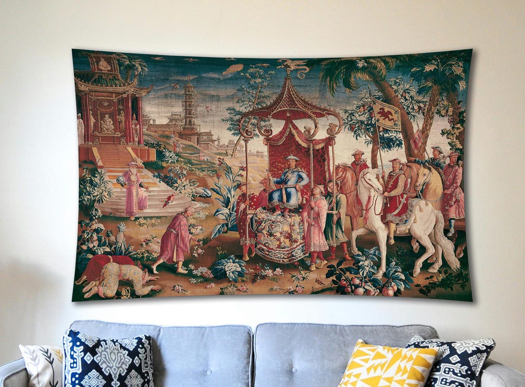 Royal Beauvais Tapestry Print, Medieval Wall Art, Bedroom Decoration ...