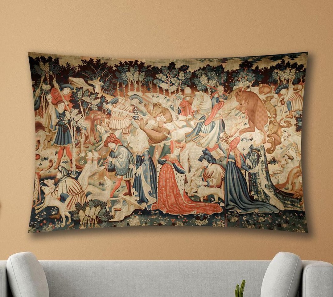 Devonshire Hunting Tapestry, the Boar and Bear Hunt Wall Tapestry ...