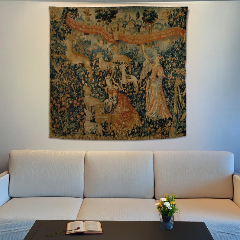 Medieval Tapestry Wall Art, Vintage Tapestry Wall Hanging, Maximalist ...