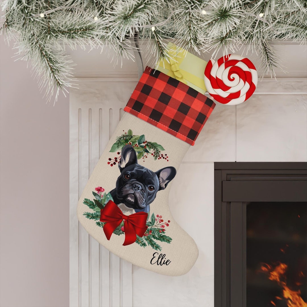 French Bulldog Stocking, Custom Dog Christmas Stocking, Puppy Stocking ...