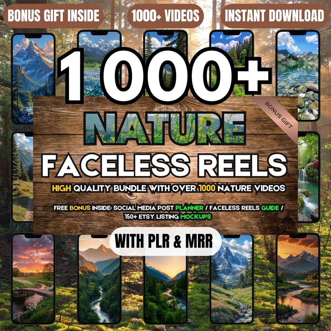 1000+ Nature Faceless Reels Bundle, MRR & PLR (digital Download) - Etsy