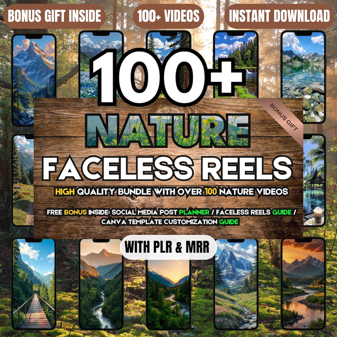 100+ Nature Faceless Reels, MRR PLR Video Bundle (digital Download) - Etsy
