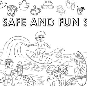 Summer Fun Giant Coloring Poster - Etsy