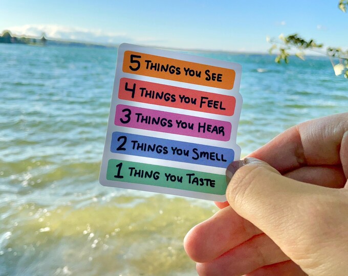 Mental Health 54321 Grounding Sticker / Laminated Waterproof Vinyl ...