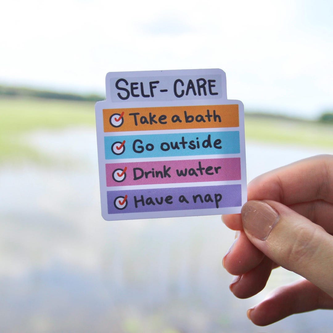 Self-care List Sticker for Mental Health / Self-compassion Sticker ...