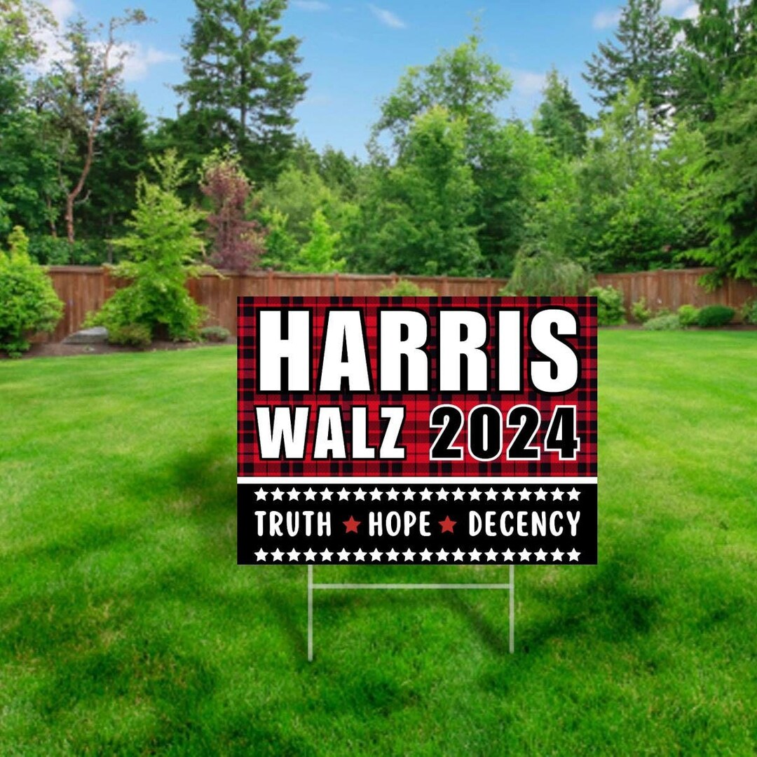 Harris Walz Yard Sign 24x18 for 2024 Election Truth Hope Decency - Etsy