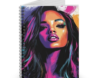 Graffiti Art Spiral Notebook Graffiti Notebook. Woman Portrait Notebook ...