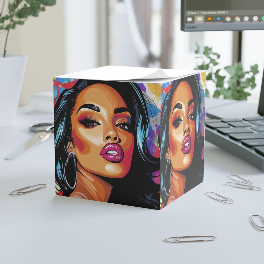 Graffiti Art Note Cube Graffiti Note Cube. Female Portrait Note Cube ...