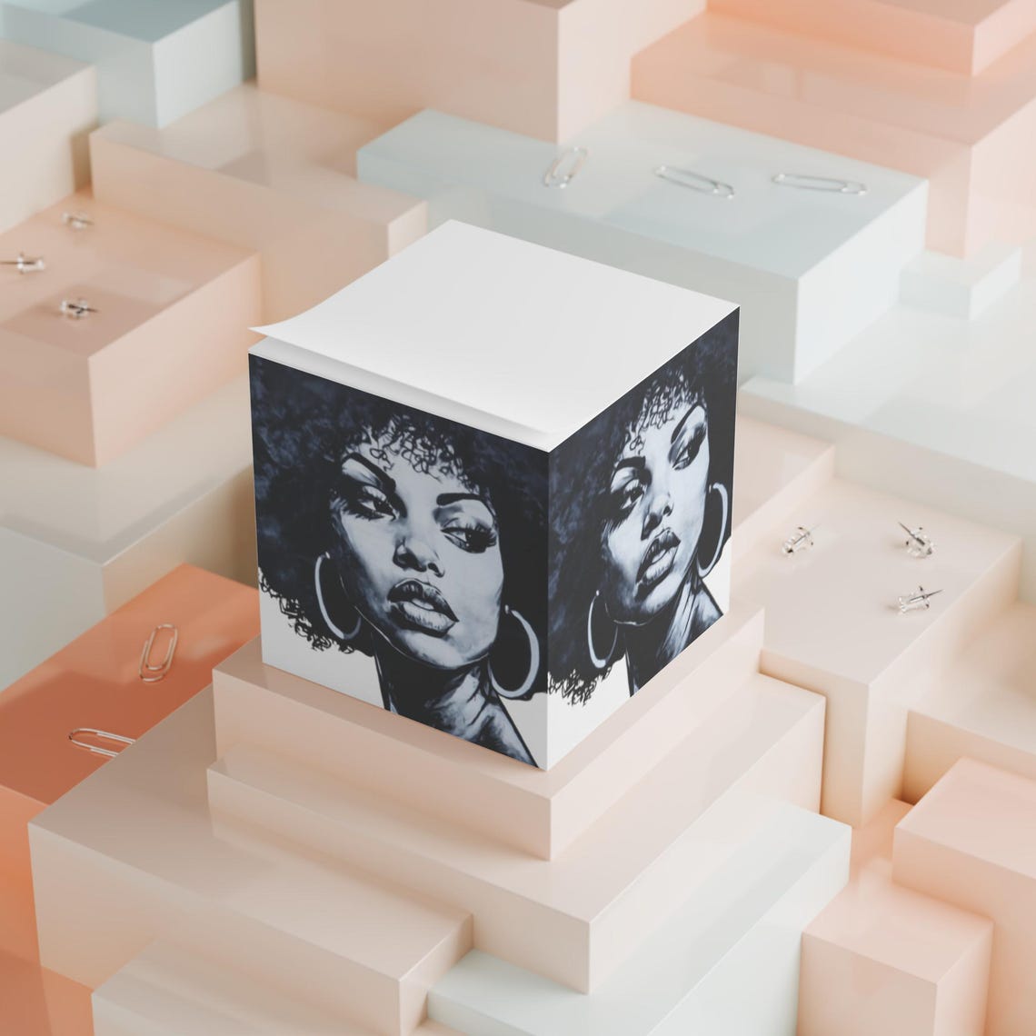 Graffiti Art Note Cube Graffiti Note Cube. Female Portrait Pop Art Note ...