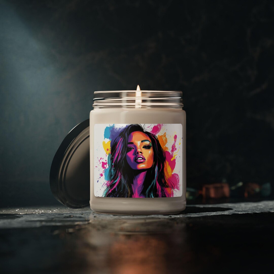 Graffiti Art Candle Graffiti of Woman Candle. Artist Candle Scented ...