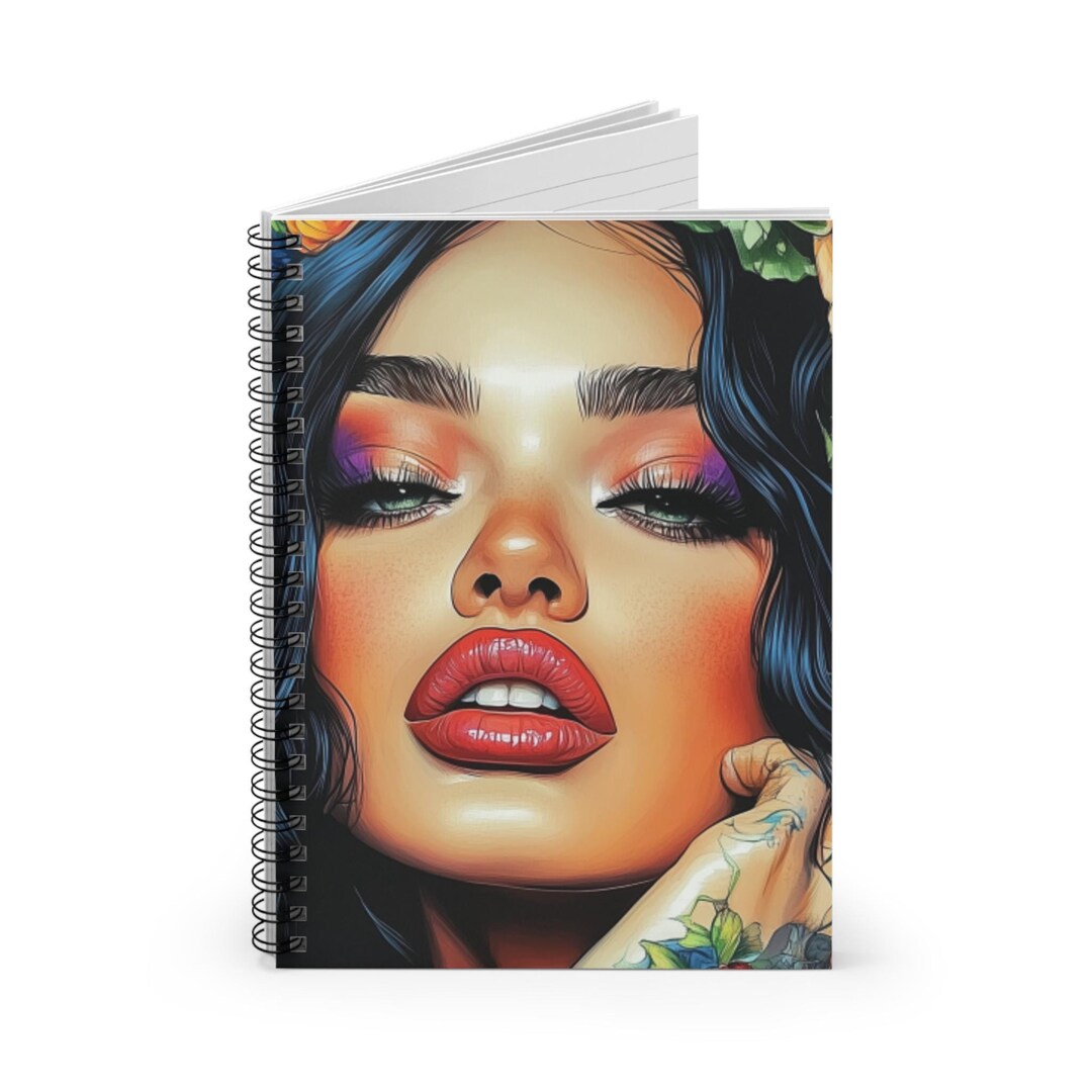 Graffiti Art Spiral Notebook Graffiti Notebook. Woman Portrait Notebook ...