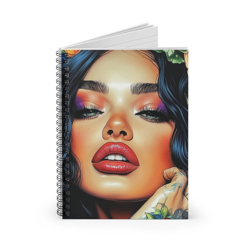 Graffiti Art Spiral Notebook Graffiti Notebook. Woman Portrait Notebook ...
