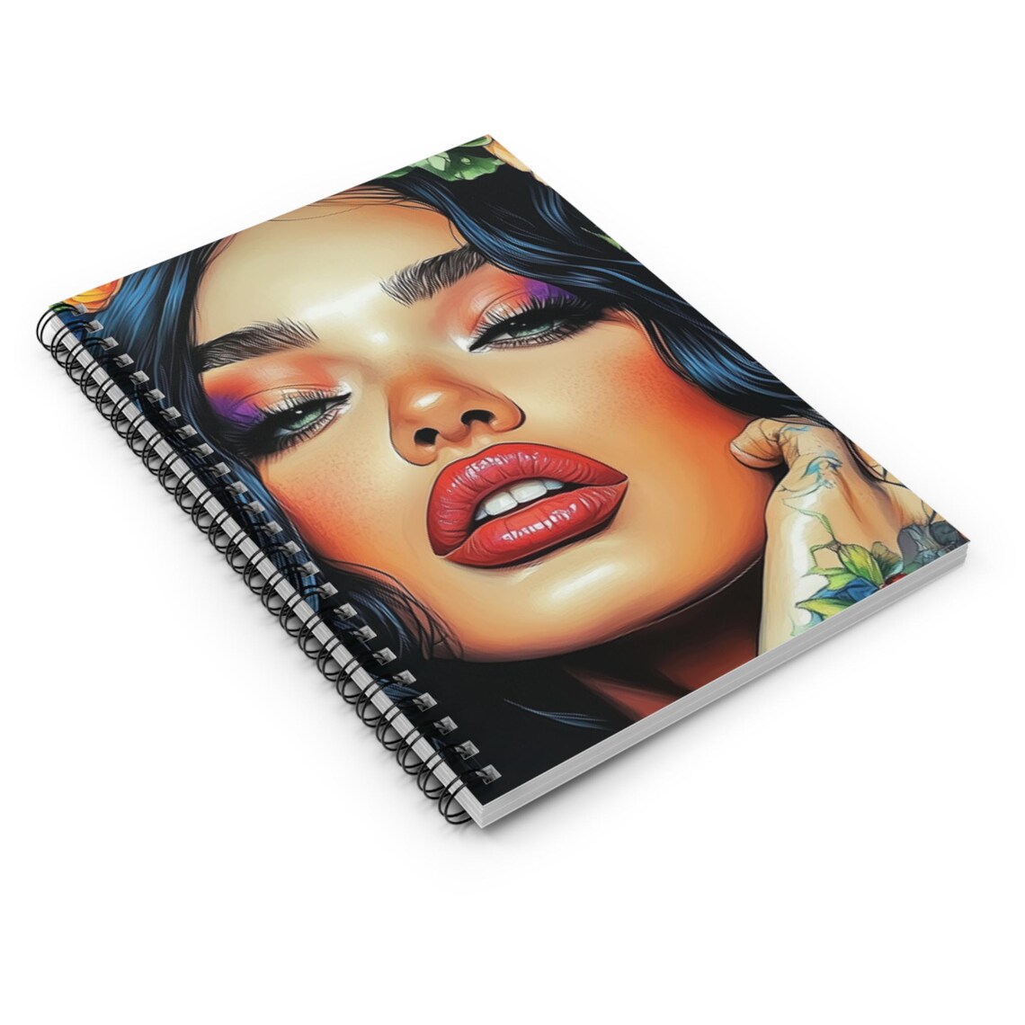 Graffiti Art Spiral Notebook Graffiti Notebook. Woman Portrait Notebook ...