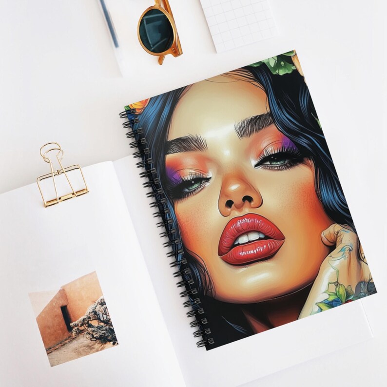 Graffiti Art Spiral Notebook Graffiti Notebook. Woman Portrait Notebook ...