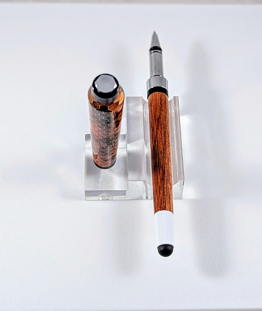 Pool Cue Resin and Aluminum Honeycomb Bloodwood Rollerball Stylus Pen ...