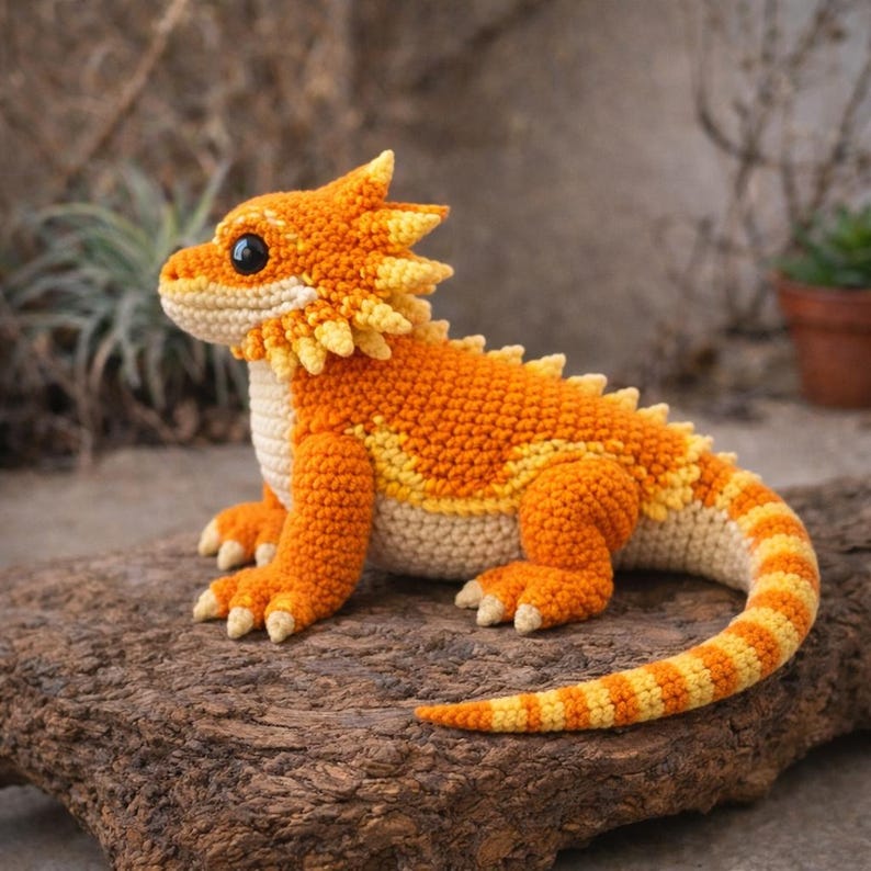 Bearded Dragon Amigurumi Crochet Pattern • Realistic Reptile Lizard ...