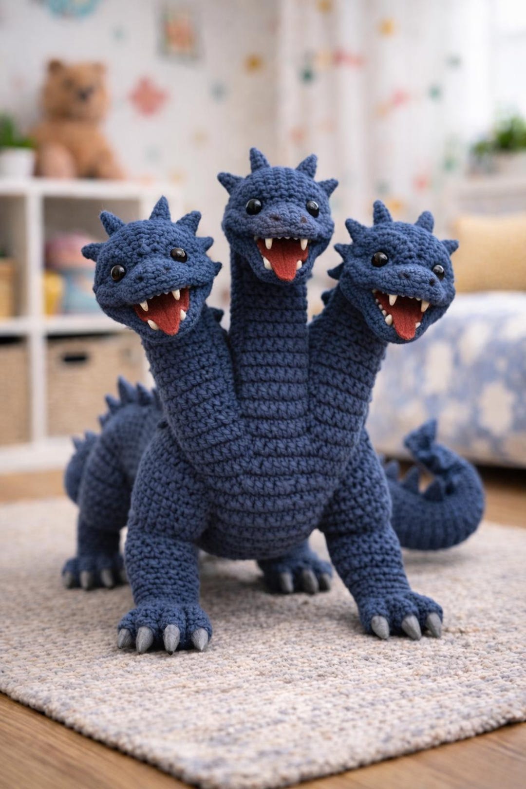 Handmade Hydra Amigurumi Plush Toy • Crochet Multi Head Dragon Doll - Etsy