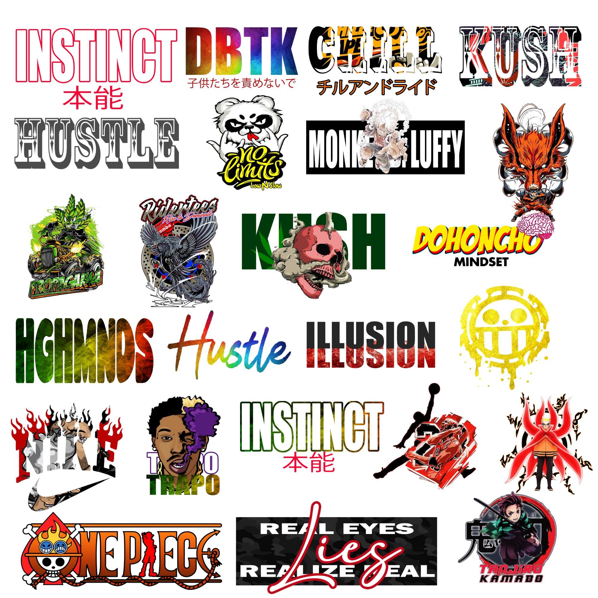 590 Streetwear Anime Design Bundle - PNG, AI Files | Urban Anime Art ...