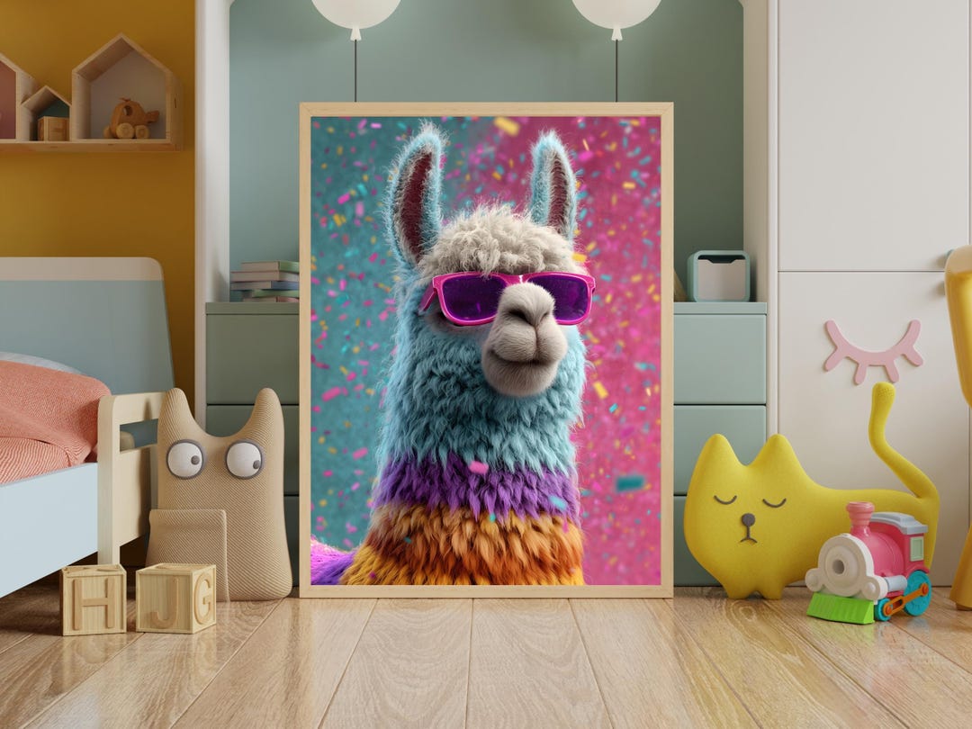 Personalized Gamer Llama Wall Art – Custom Name Poster, Loot Llama ...