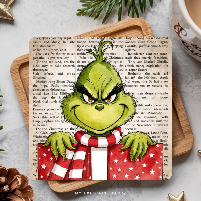 Vintage Christmas Square Coaster PNG Clipart, Retro Movie Characters ...