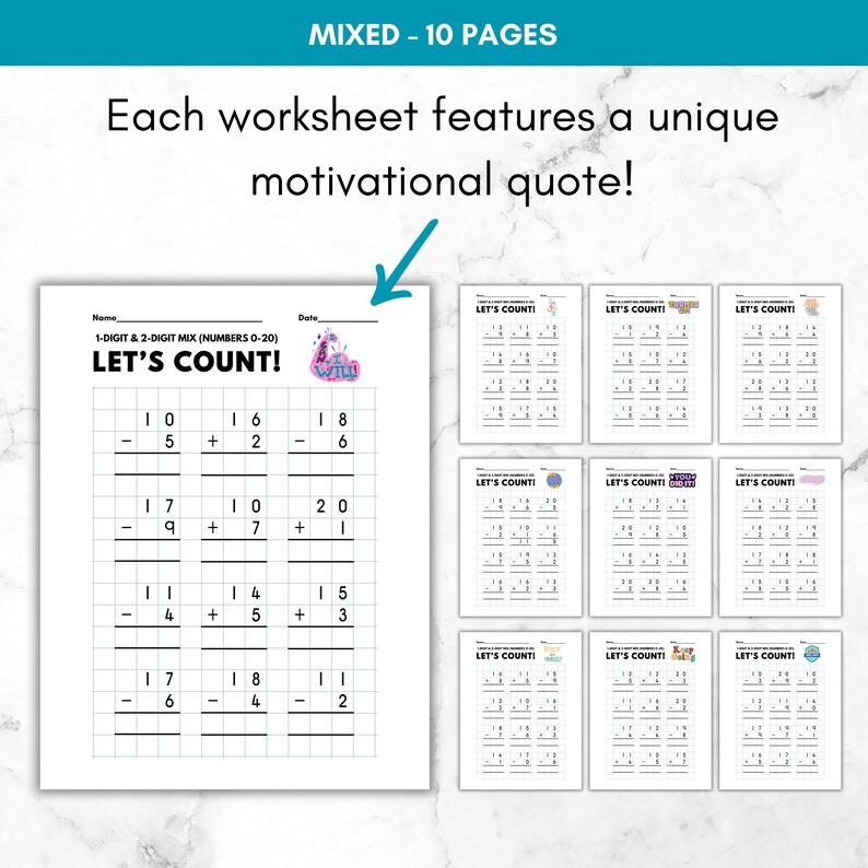 First Grade Math Worksheet Addition Subtraction Printable Grade 1 ...