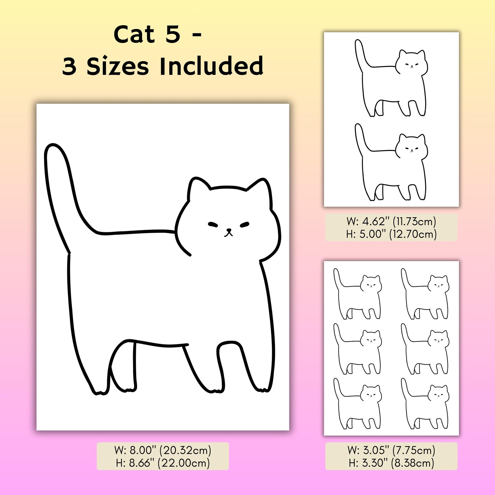 Cat Outline Template Printable Coloring Page Preschool Kid Crafts ...