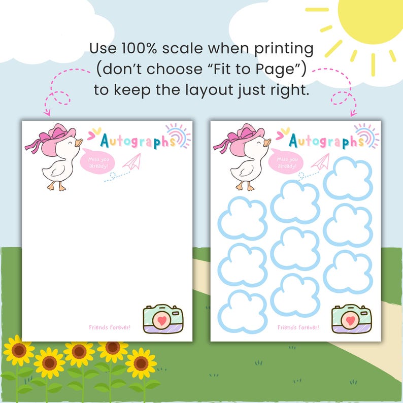 Printable Autograph Page Class Signature Yearbook End of Year 2025 ...