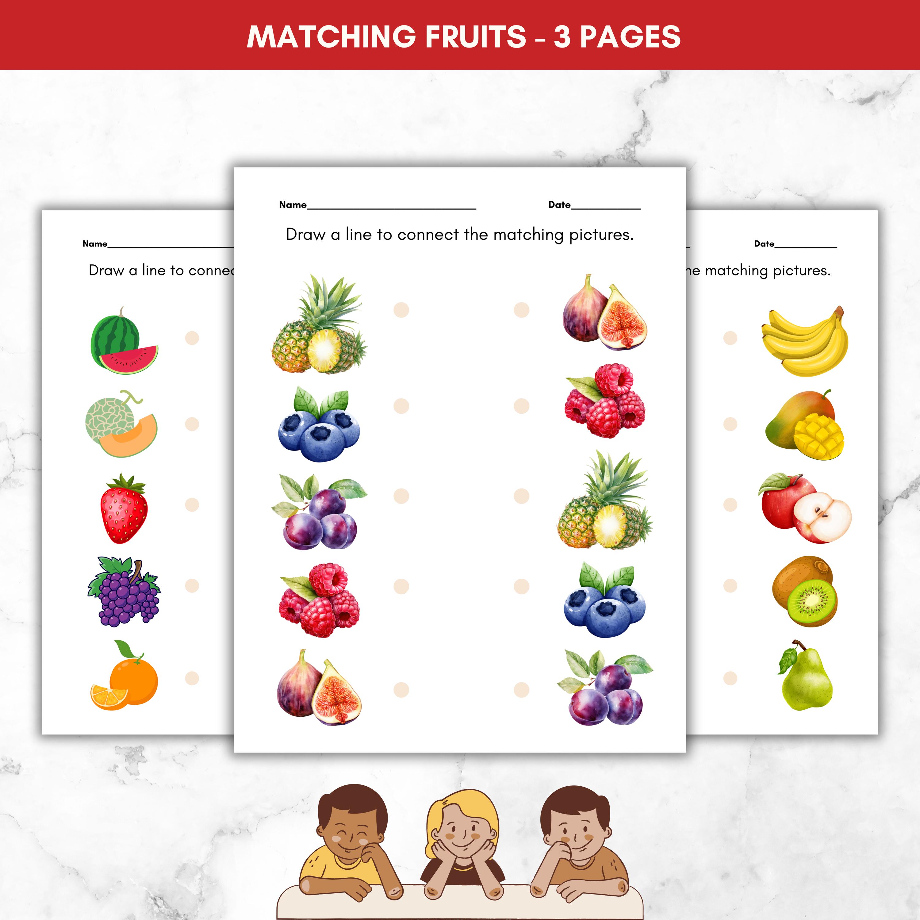 Toddler Matching Game Picture Worksheets, Kindergarten Workbook ...