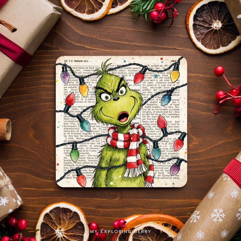 Vintage Christmas Square Coaster PNG Clipart, Retro Movie Characters ...