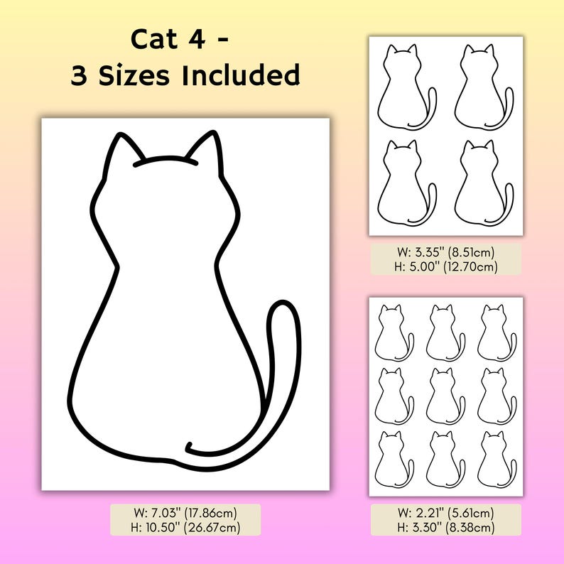 Cat Outline Template Printable Coloring Page Preschool Kid Crafts ...