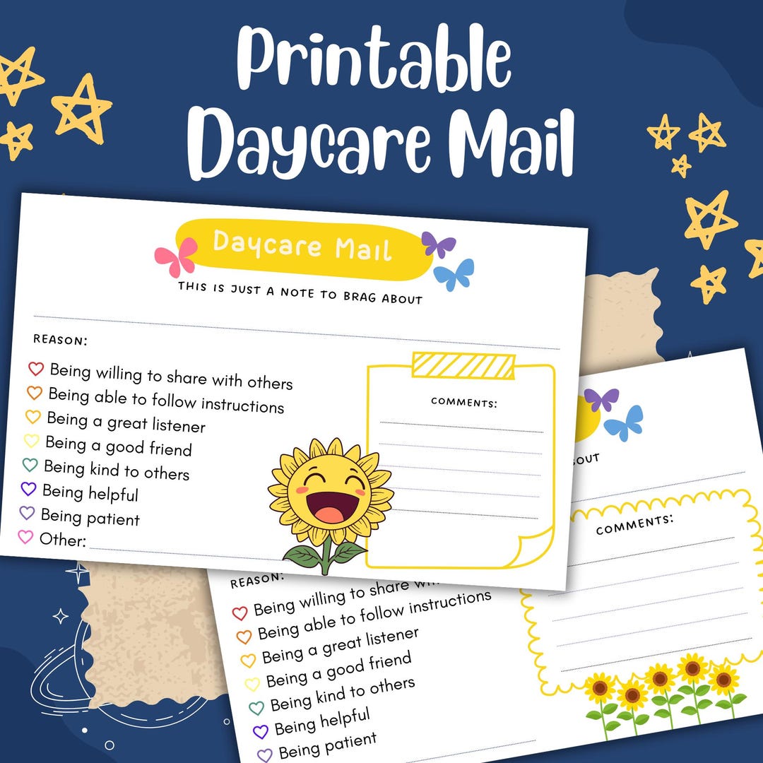Daycare Teacher Note Printable Parents Communication PDF Digital ...