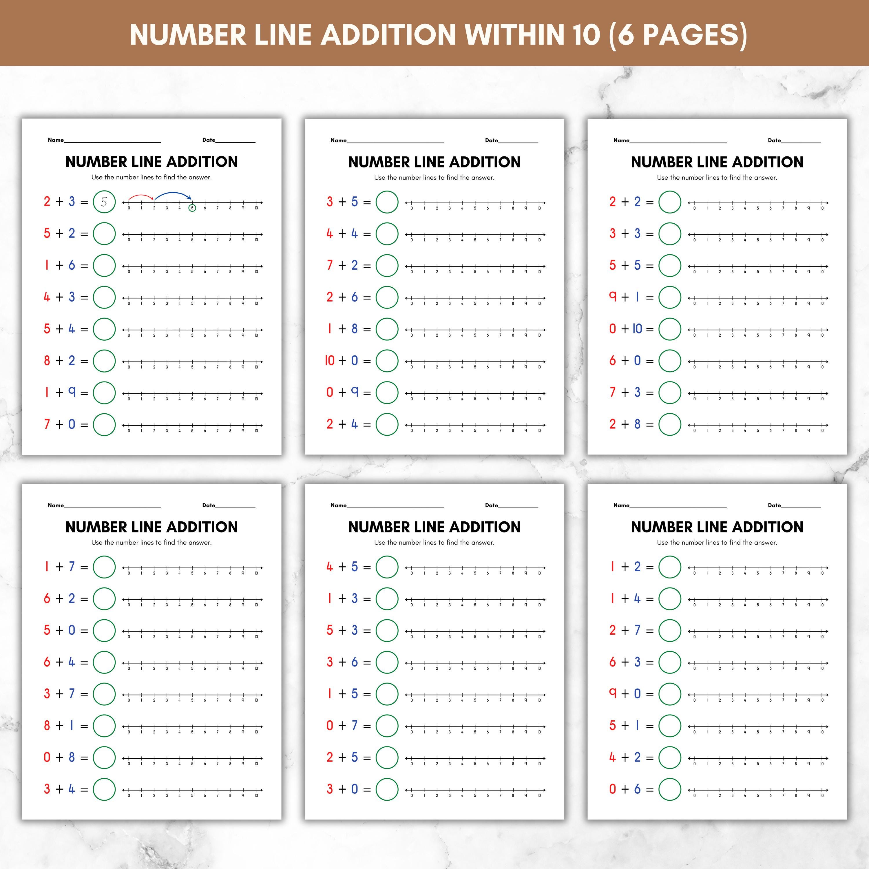 Kindergarten Math Addition Within 10 Worksheet Preschool Ten Frames ...