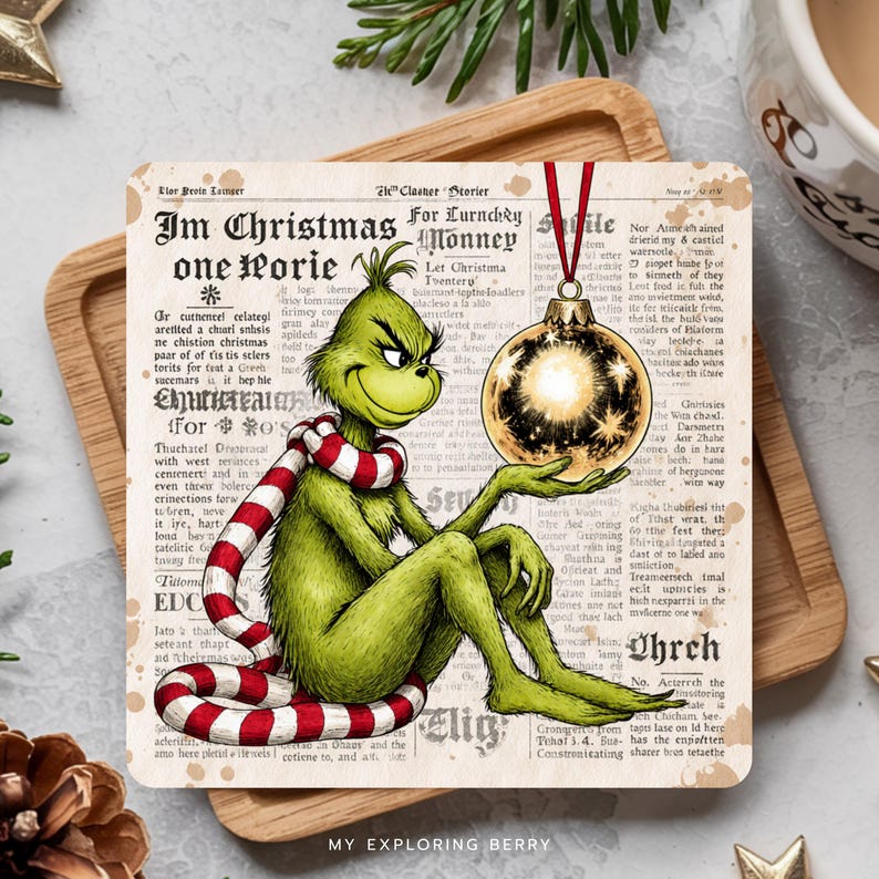 Vintage Christmas Square Coaster PNG Clipart, Retro Movie Characters ...