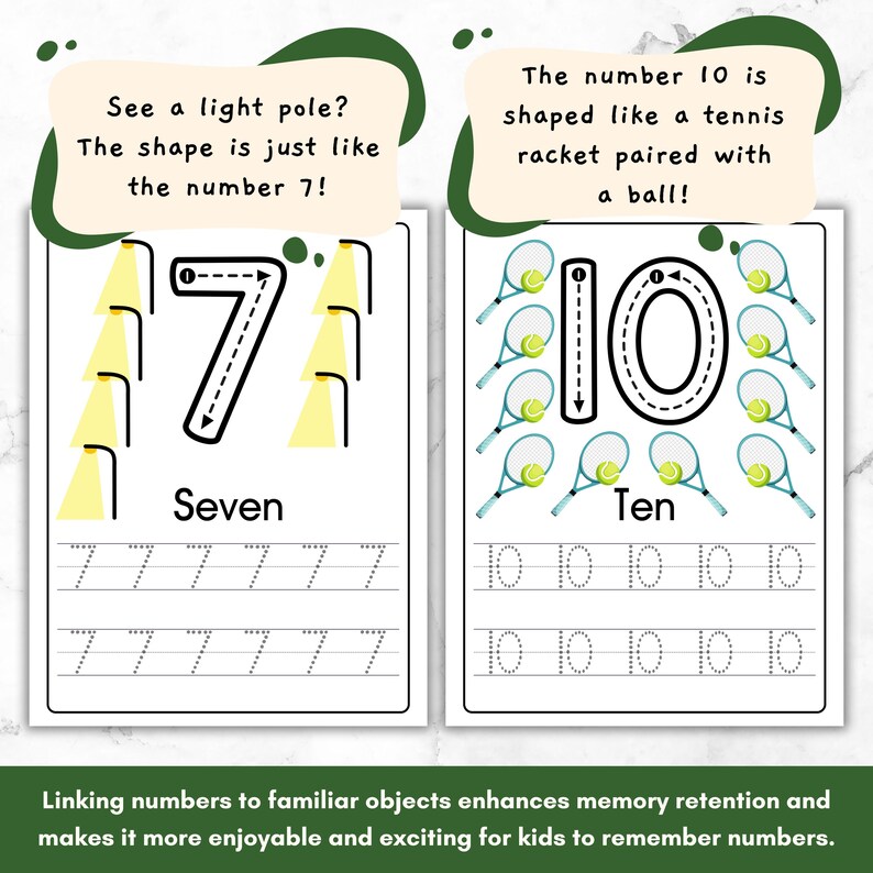 Number Tracing Worksheets 1-10 Preschool Trace Number Practice Workbook ...
