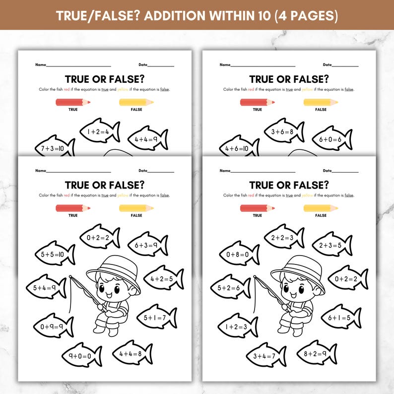 Kindergarten Math Addition Within 10 Worksheet Preschool Ten Frames ...