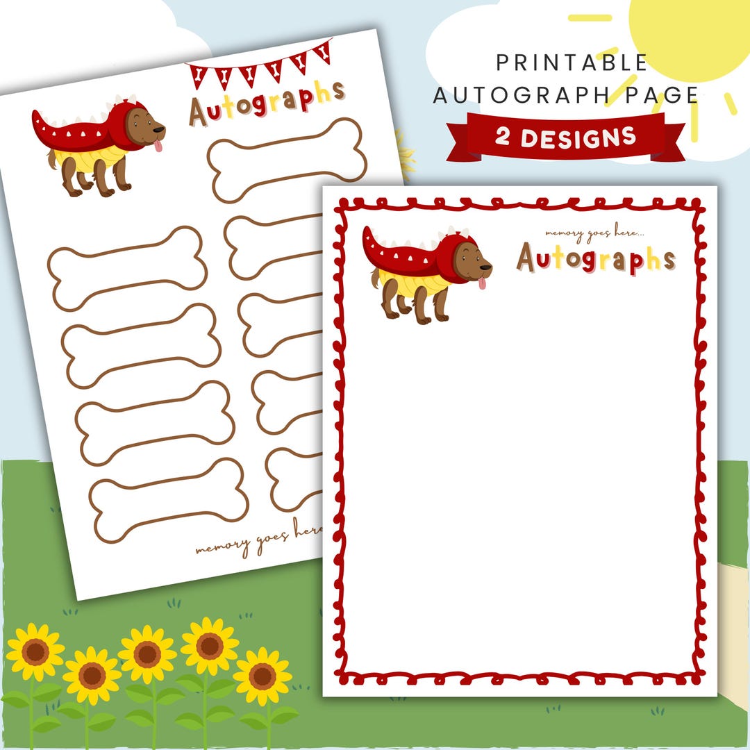 Printable Signatures Page Kid Autograph Graduation Class Sign Template ...